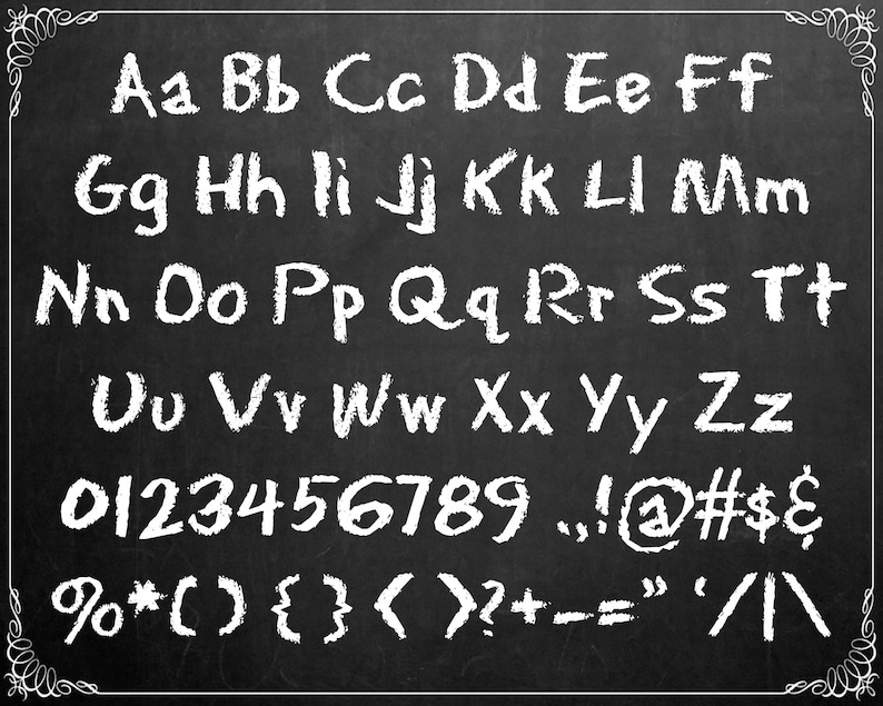 CHALKBOARD TTF, Chalk Font, Installable True Type Font, Commercial Use ...