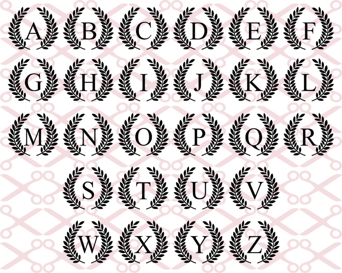 LAUREL ROMAN Monogram Svg Dxf Eps Png Ttf Roman Letters - Etsy