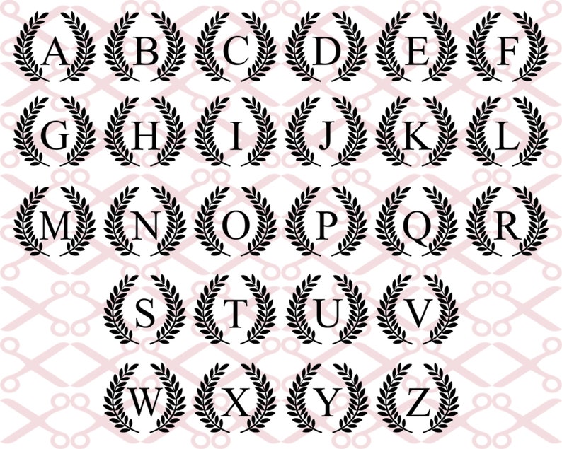 LAUREL ROMAN Monogram Svg Dxf Eps Png Ttf Roman Letters - Etsy