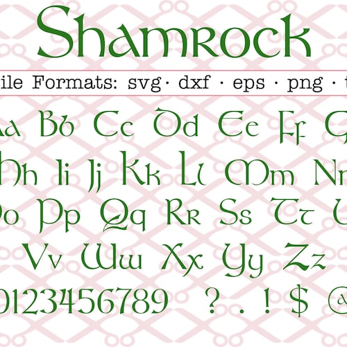 SHAMROCK SVG Letters & Numbers Characters Svg Dxf Eps Png - Etsy