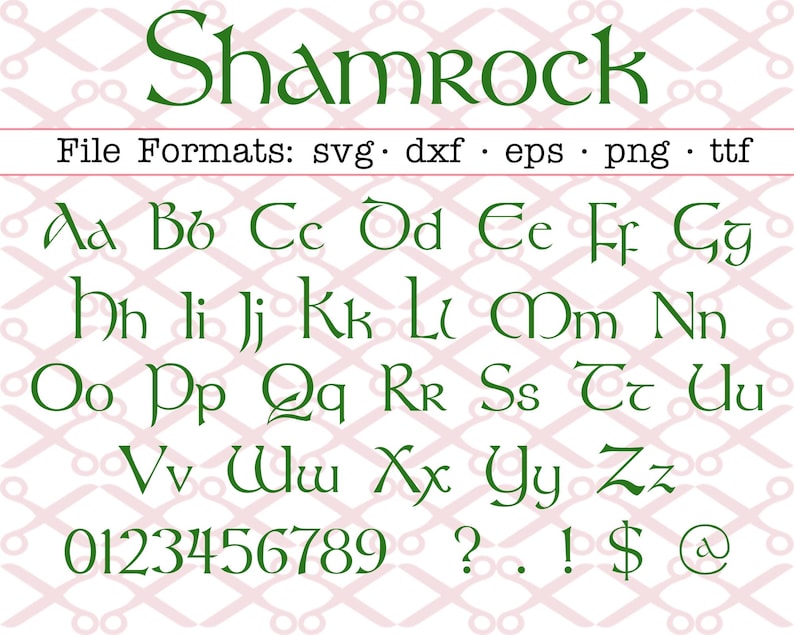 SHAMROCK SVG Letters & Numbers Characters Svg Dxf Eps Png | Etsy