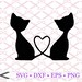 CAT SVG File, Two CATS Silhouette Svg, Png, Dfx,eps, Cat Heart Shaped ...
