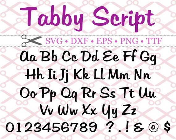 Tabby Script SVG Retro Script Monogram Font Svg Dxf Eps - Etsy