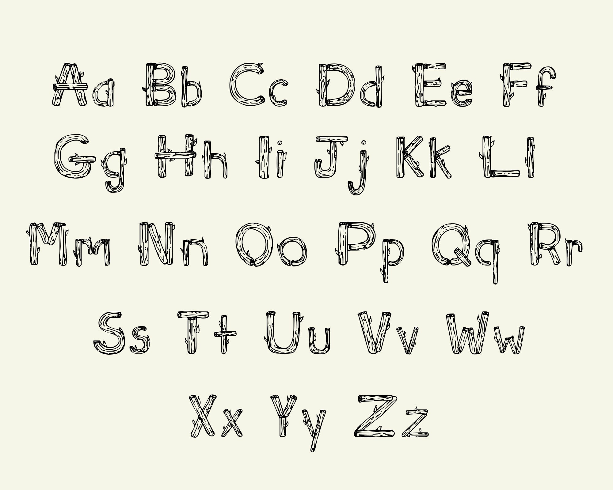 LOG CABIN Font Ttf, Installable True Type Font File, Rustic Font, Wood ...