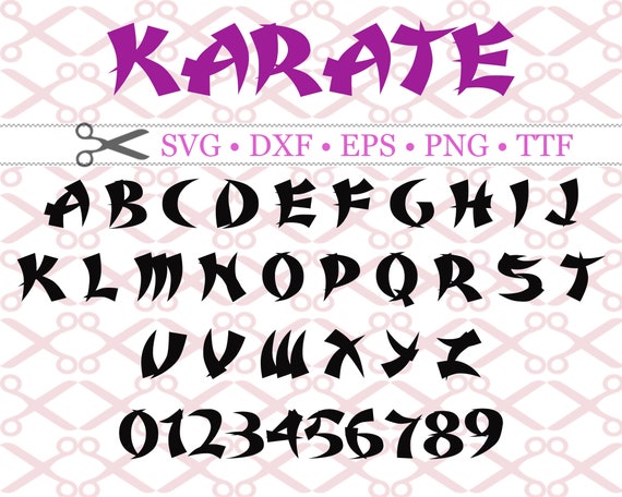 KARATE Font Svg Dxf Eps Png Asian Monogram SVG Letters | Etsy Canada