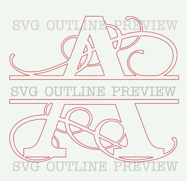Split Monogram SVG Dxf Eps Png Split Letter Monogram Frame - Etsy
