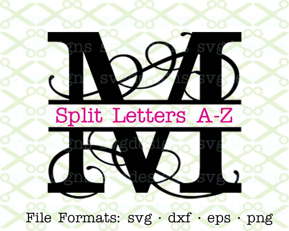 Split Monogram SVG Dxf Eps Png Split Letter Monogram Frame - Etsy