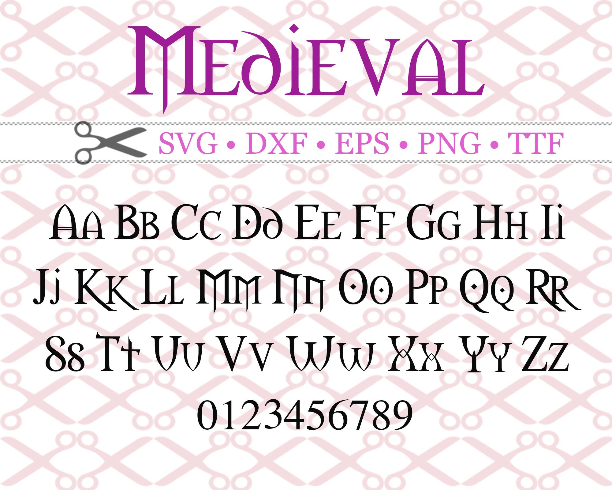 Medieval Font Svg Dxf Eps Png TTF Gothic Letters Fairy - Etsy Norway
