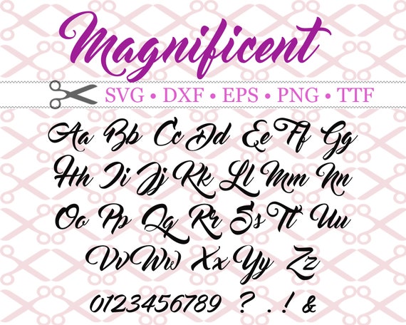 Magnificent Script SVG Handwritten Font Svg Dxf Eps Png - Etsy
