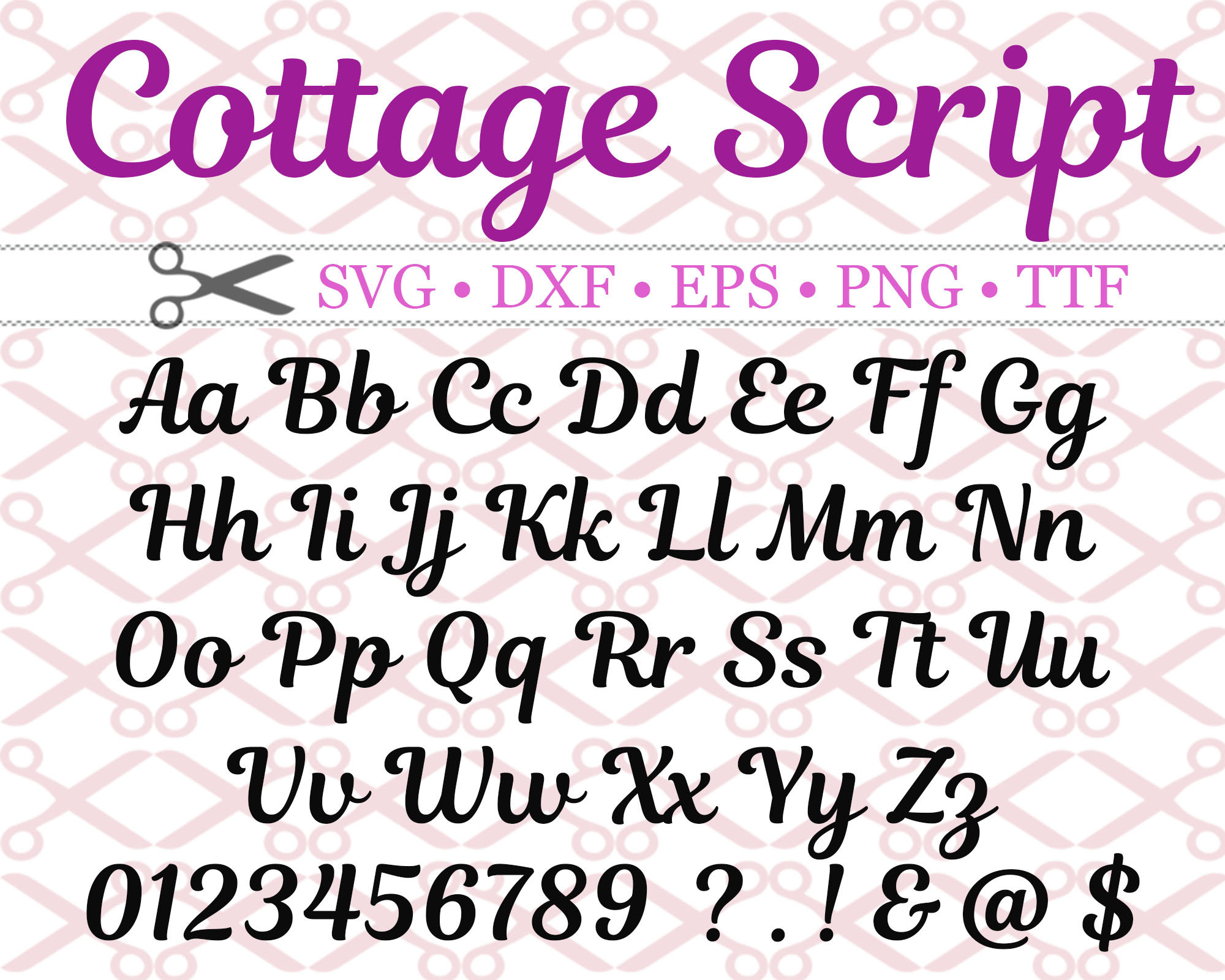 COTTAGE Font Script SVG, Retro Script Font Svg, Dxf, Eps, Png Cottage ...