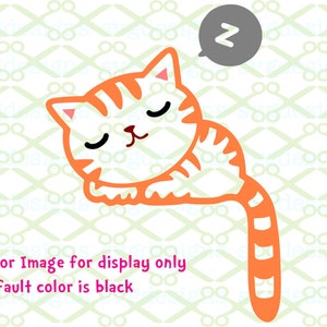 Sleeping Cat SVG, Dxf, Eps Png. Digital Cut Files Cricut, Silhouette ...