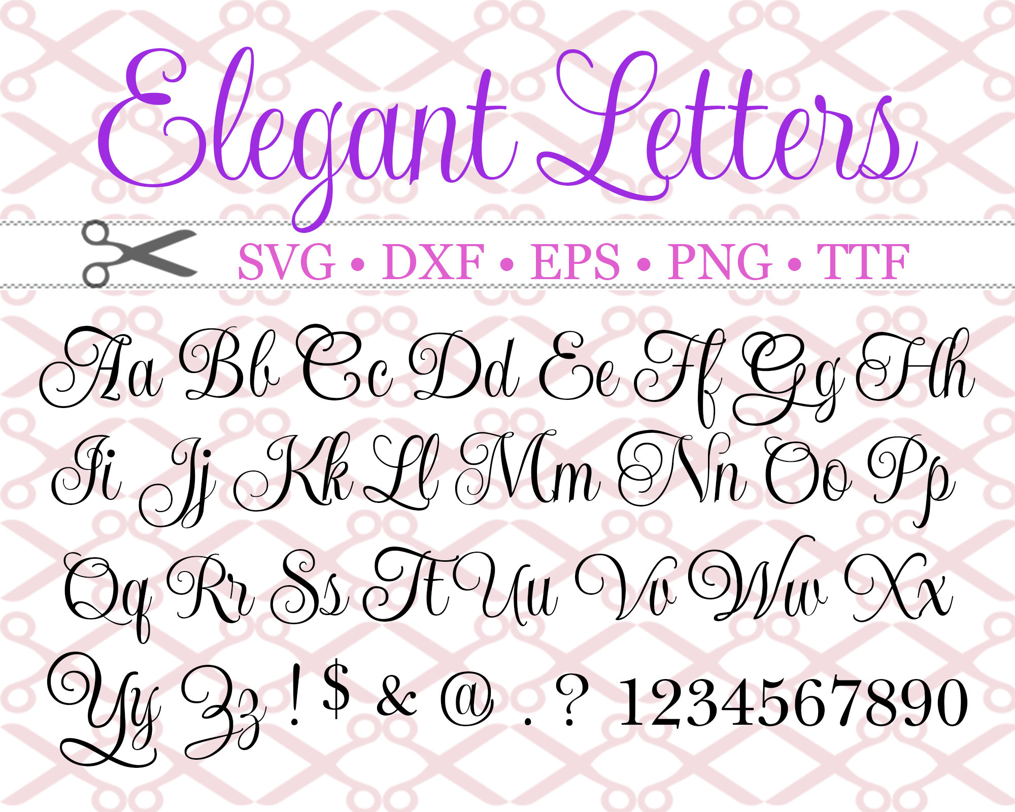Elegant Font Elegant Monogram SVG Dxf Eps Pngs & (Instant Download) - Etsy