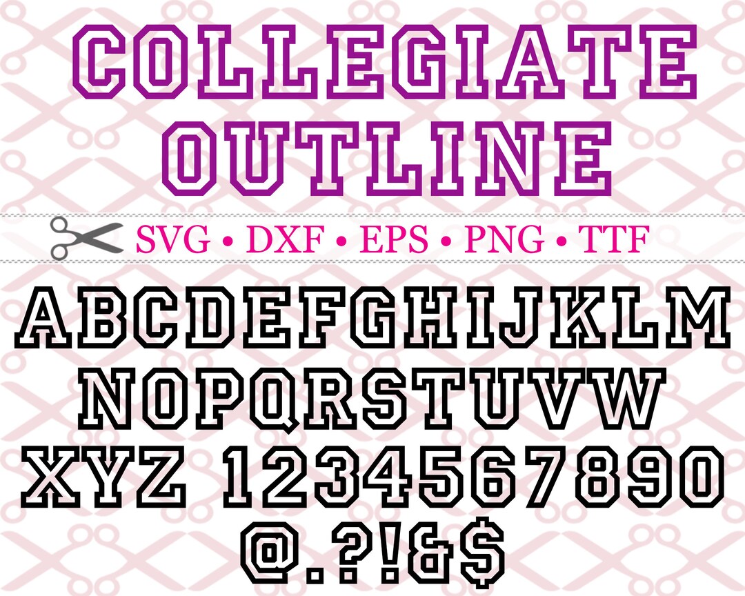 Collegiate Varsity Font Monogram Svg, Dxf, Eps, Png, TTF, Varsity SVG ...
