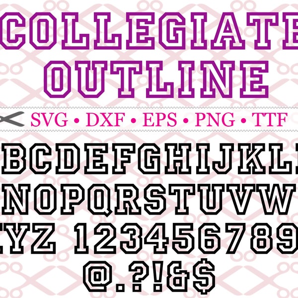 Collegiate Font Svg - Etsy