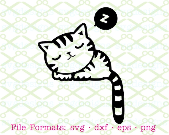 Sleeping Cat SVG Dxf Eps Png. Digital Cut Files Cricut | Etsy