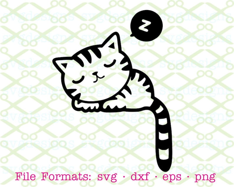 Sleeping Cat SVG Dxf Eps Png. Digital Cut Files Cricut - Etsy