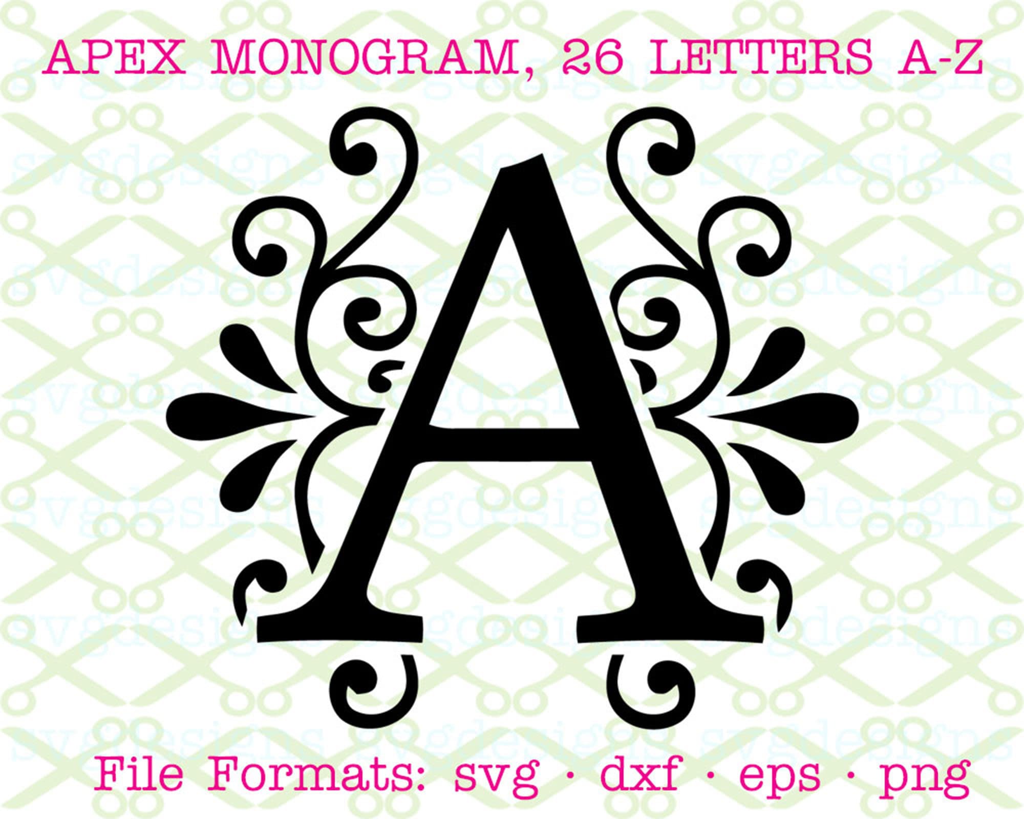 Apex Monogram SVG Dxf Eps Png Fancy Wedding Monogram Svg - Etsy
