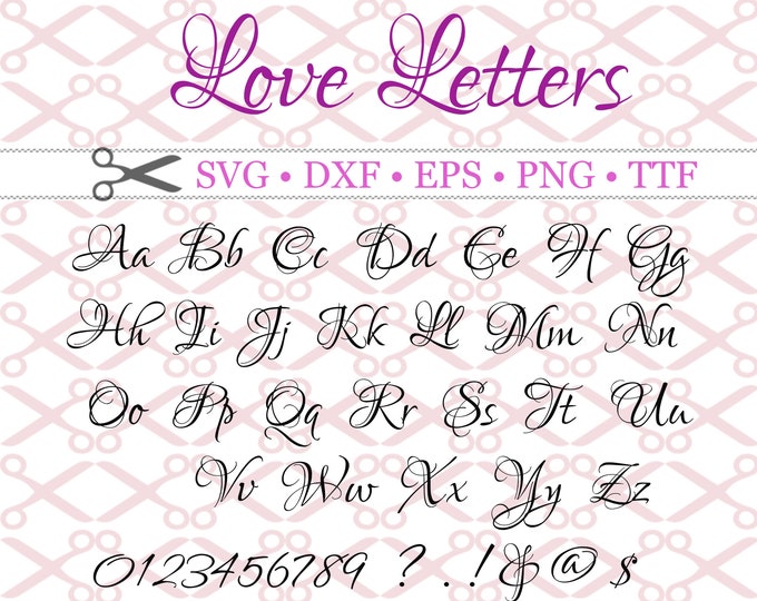 Elegant Font, Elegant Monogram SVG Dxf Eps Pngs & TTF File, Wedding Font, Fancy Font for Cricut ...