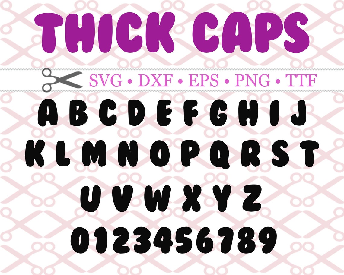 THICK Monogram Svg Letters & Numbers, Svg Dxf Eps, Png. Capital Letters ...