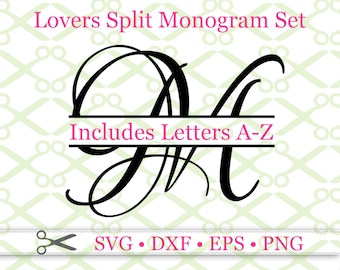 BOLD SCRIPT MONOGRAM Svg, Fancy Letters Svg, Dxf, Eps, Png, 26 Fancy ...