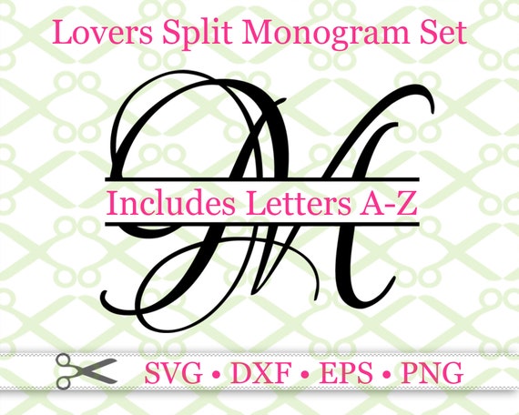 Split MONOGRAM Svg Dxf Eps Png Files Wedding Split | Etsy