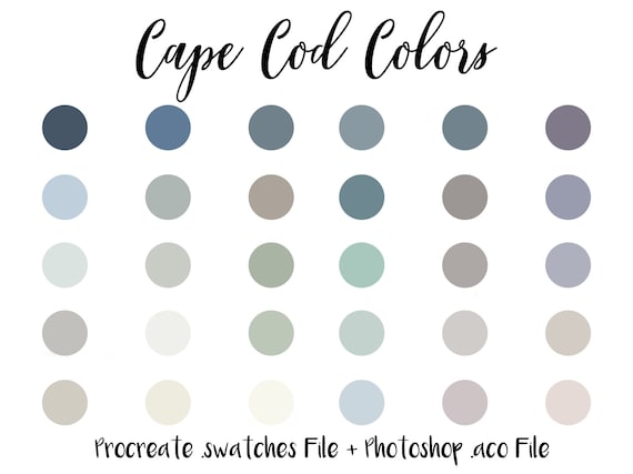 Procreate Color Palette CAPE COD Procreate Swatches File - Etsy