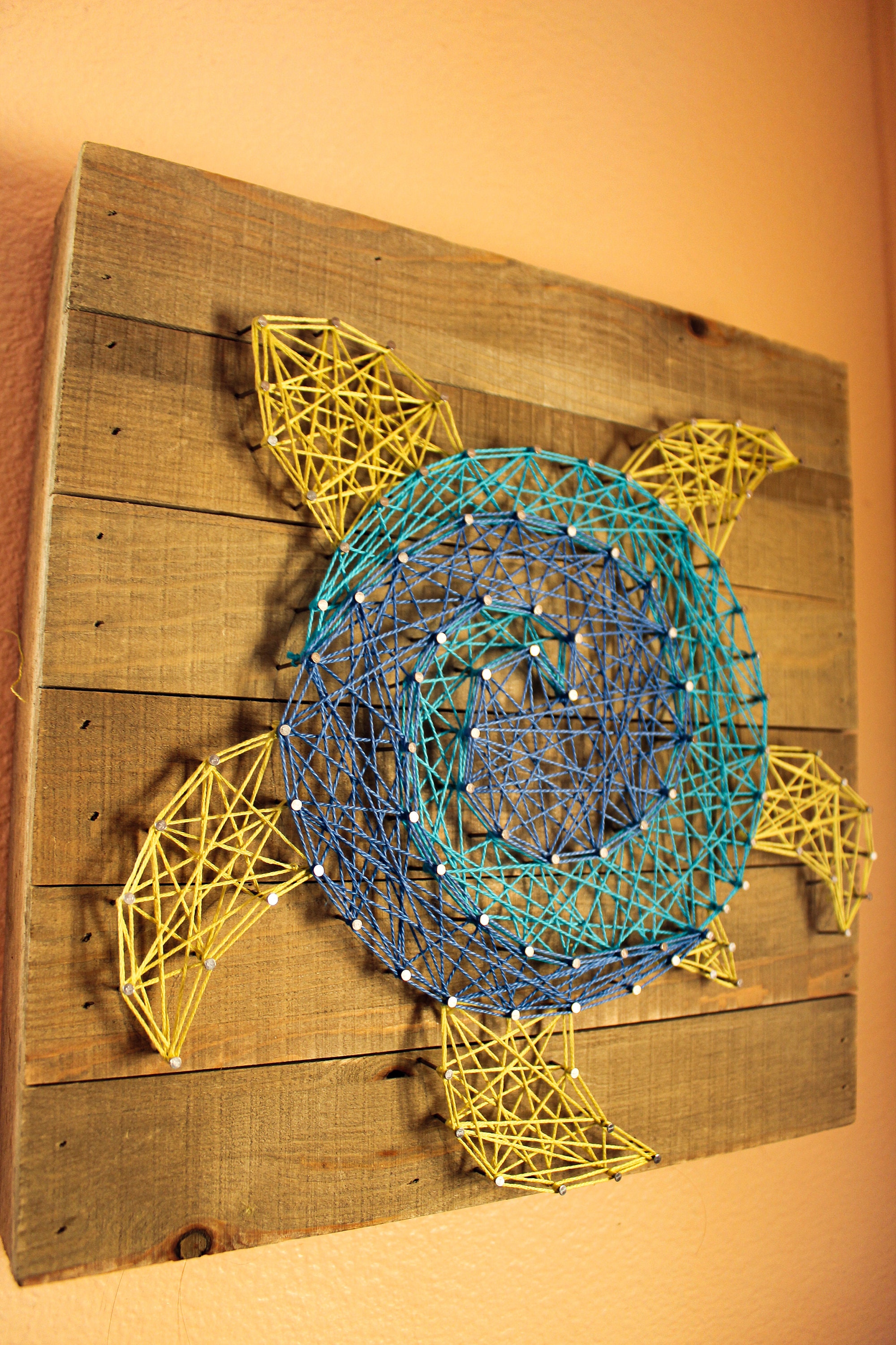 Turtle Nail and String Art Template, Turtle String Art Pattern, DIY ...