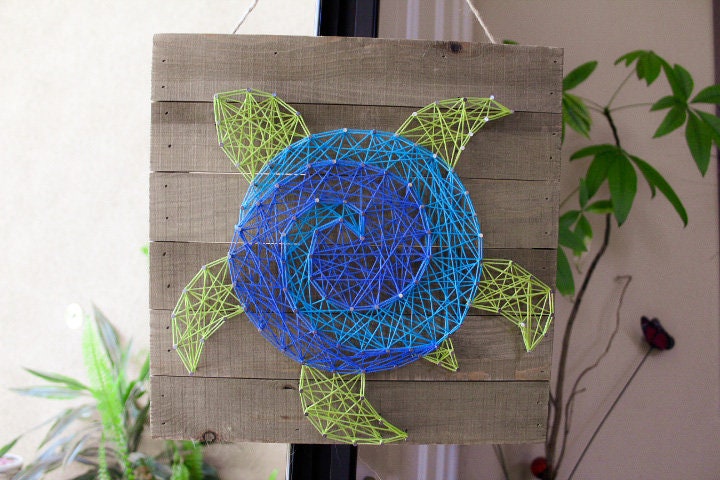 Turtle Nail and String Art Template, Turtle String Art Pattern, DIY ...