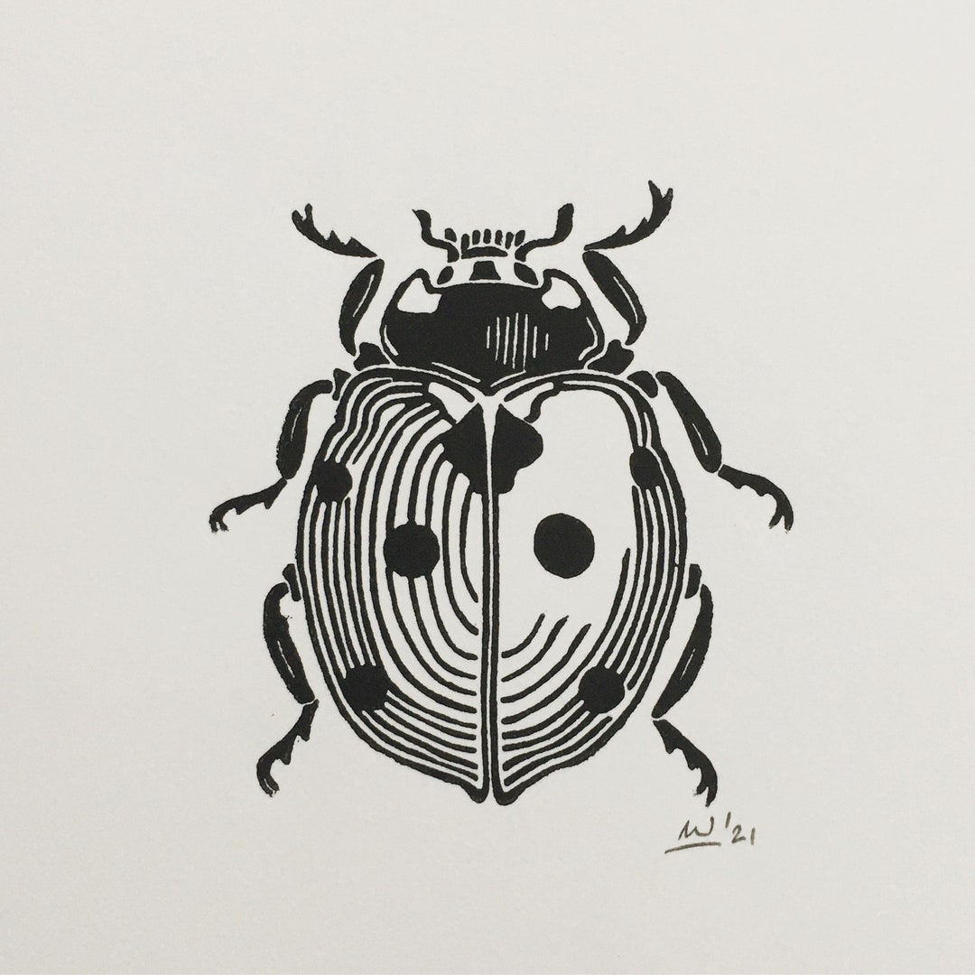 Ladybird | Ladybug | Handmade Linocut Print - Etsy