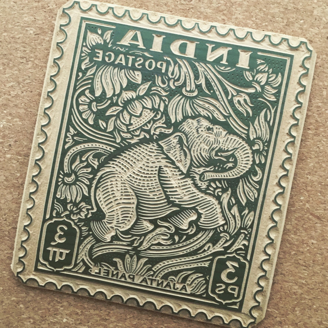 Elephant India Postage Stamp Handmade Limited Edition - Etsy
