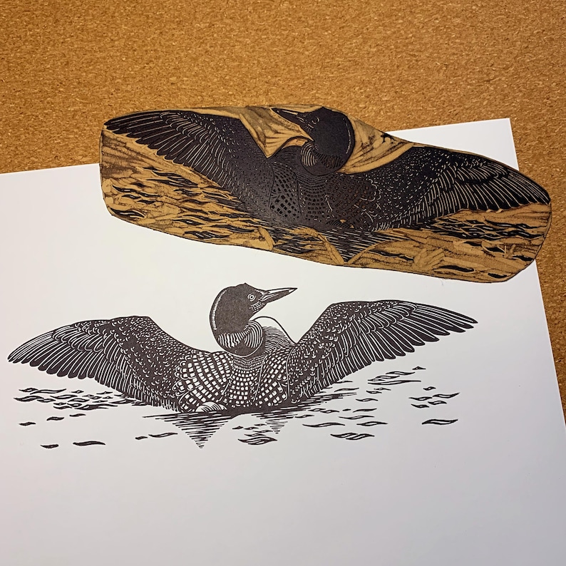 Loon | Handmade Limited Edition Linocut Print | INK805 - Etsy