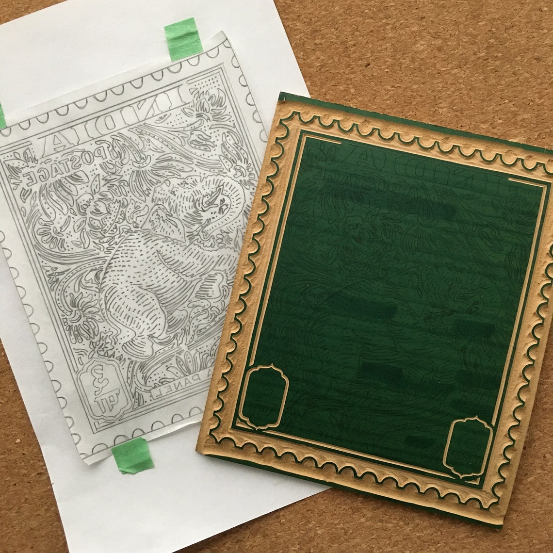 Elephant India Postage Stamp Handmade Limited Edition - Etsy