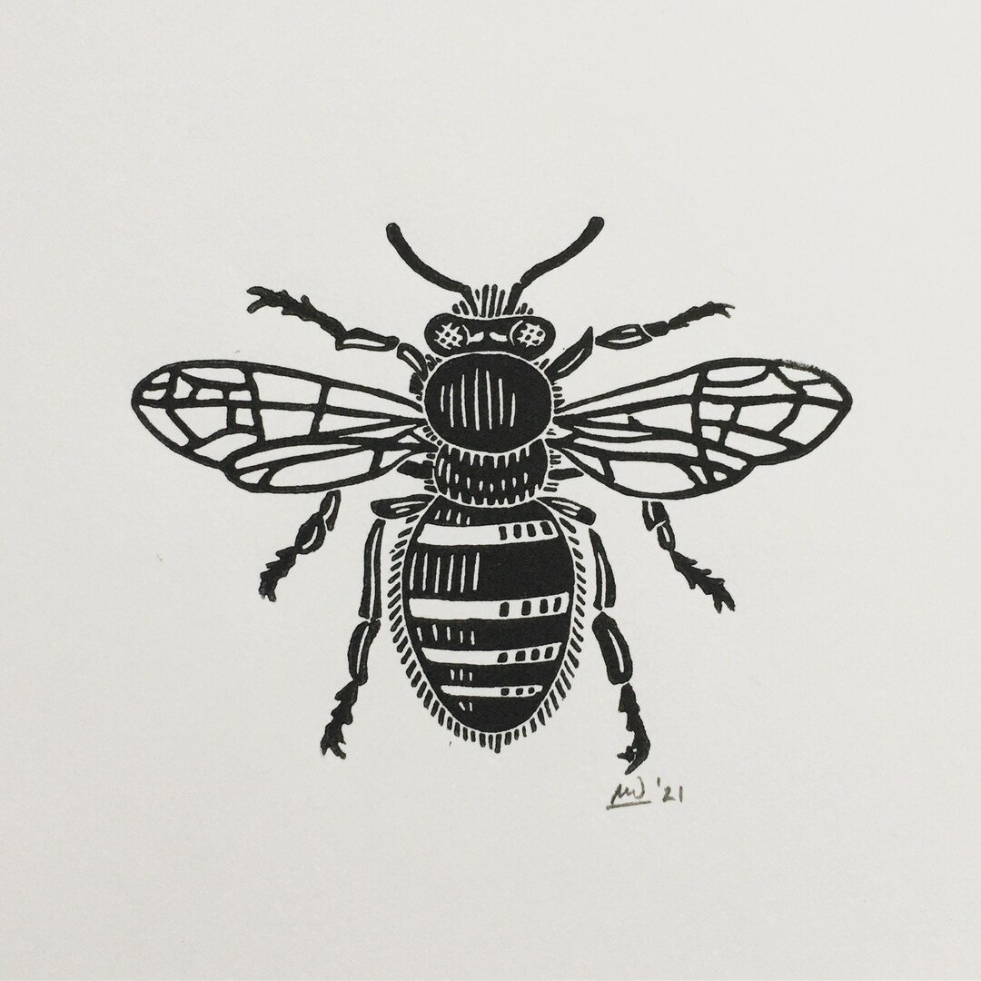 Bee Handmade Linocut Print - Etsy