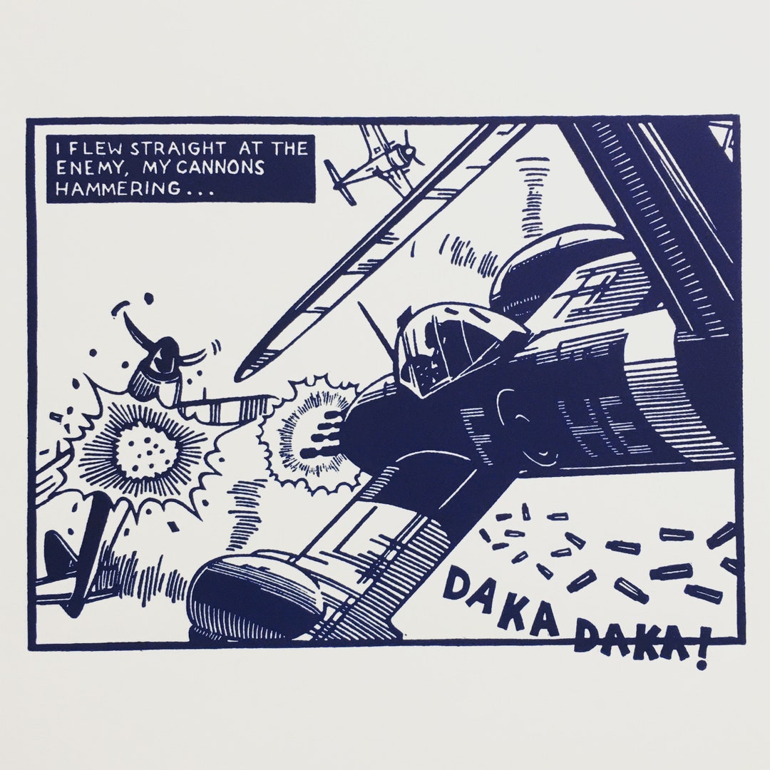 Daka Daka Aircraft Comic Art Handmade Limited Edition - Etsy