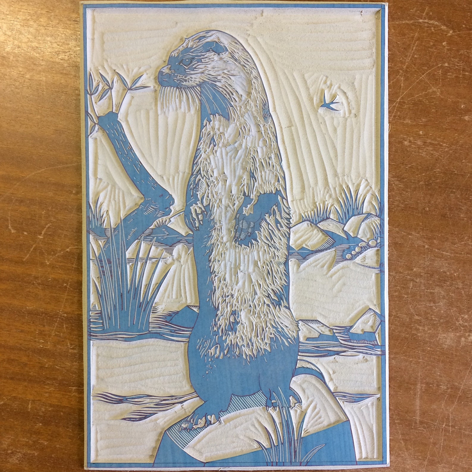 Otter Handmade Limited Edition Linocut Print - Etsy