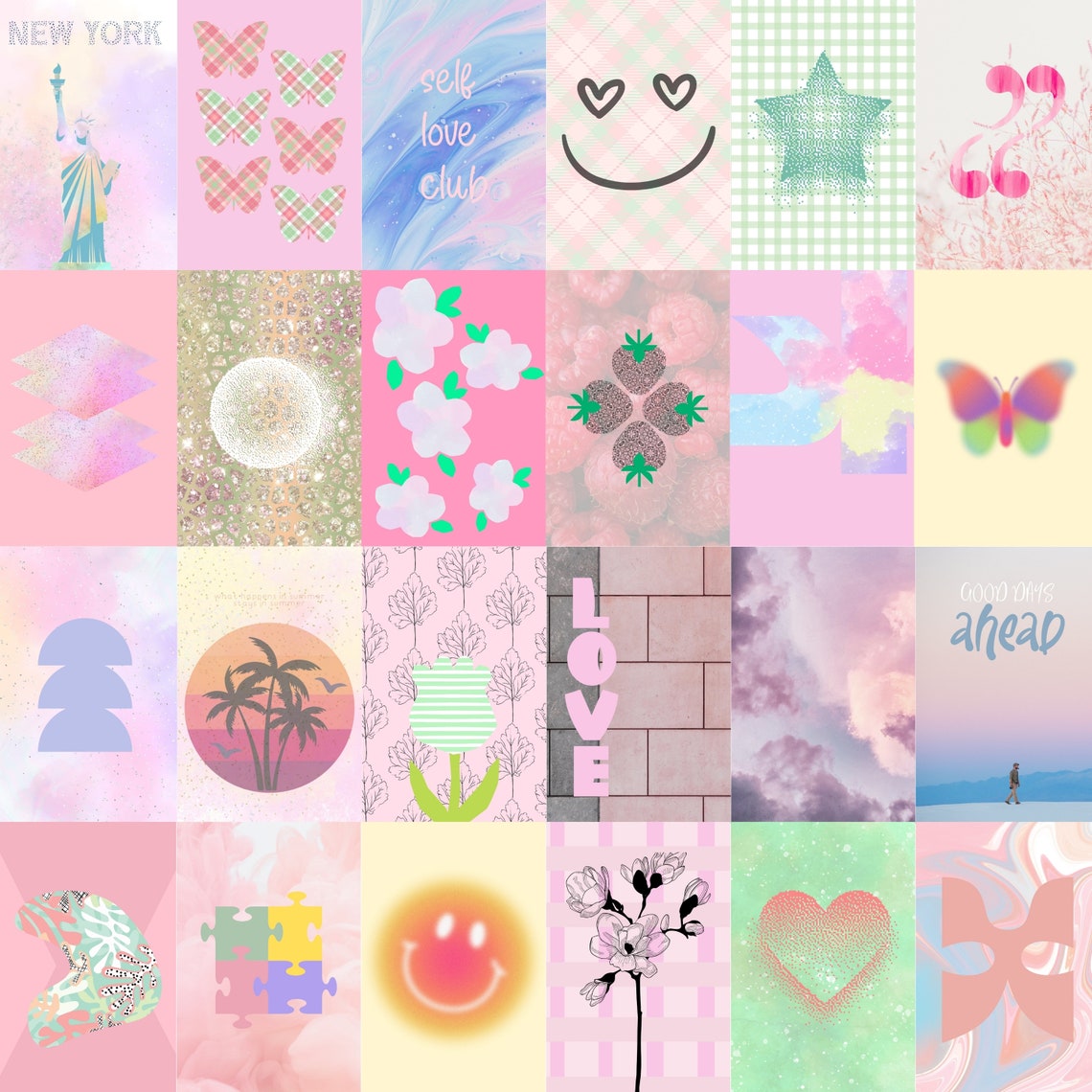 100 Pictures Danish Pastel Wall Collage Kit / Poster Pack for - Etsy