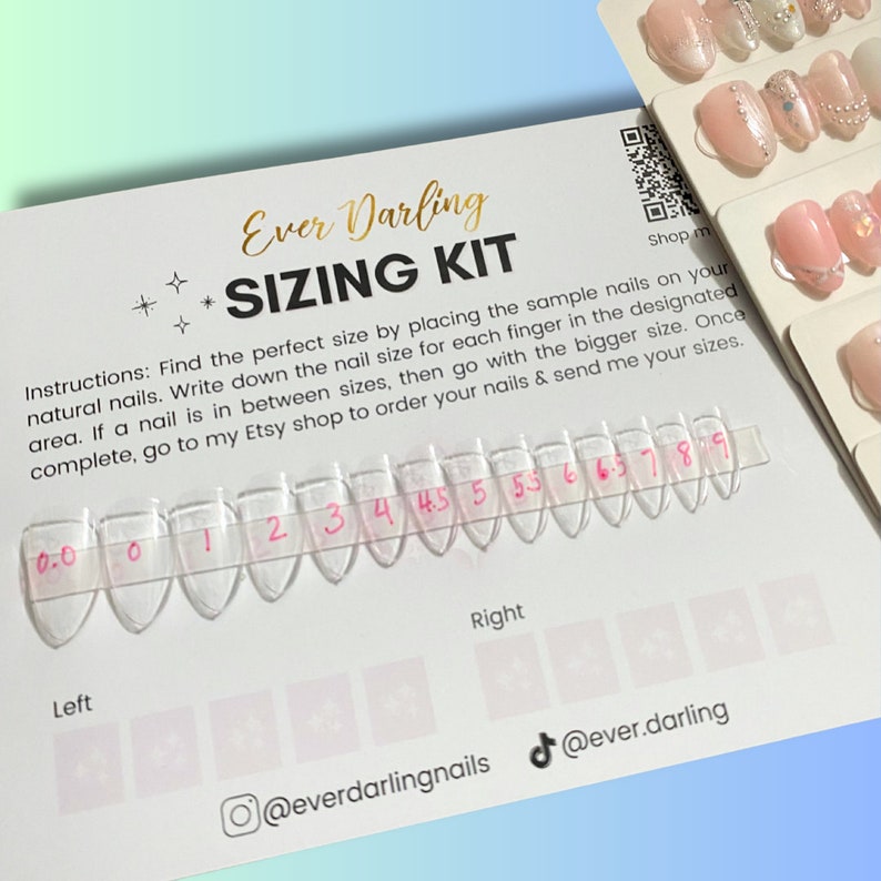 Press on Nail Sizing Kit, Press on Nails, Fake Nails Sizing Kit, Sizing ... Press on Nail Sizing Kit, Press on Nails, Fake Nails Sizing Kit, Sizing ...