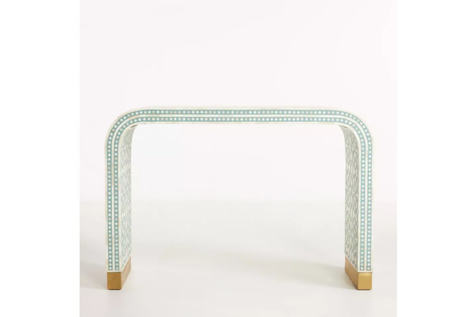 Bone Inlay Green Waterfall Console Table, Bone Inlay Waterfall, Bone ...