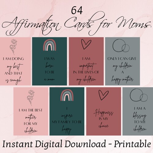 Affirmation Cards for Moms Printable Cards Motivational | Etsy