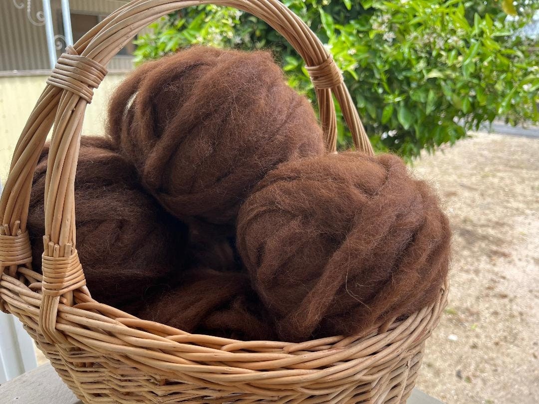 Alpaca Roving Medium to Dark Brown 3oz Balls - Etsy