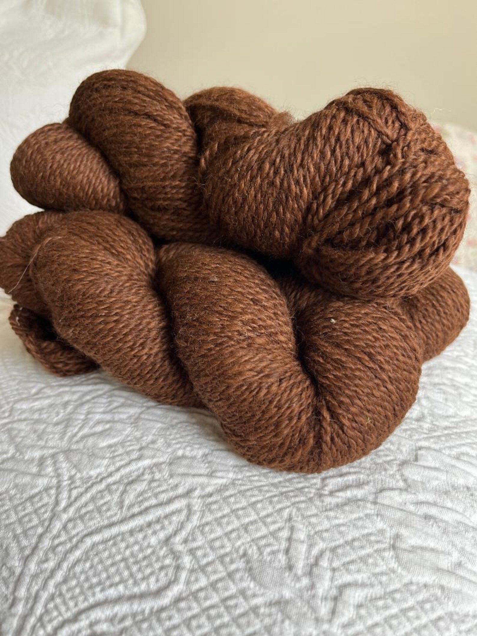 Alpaca Yarn Blend of Chocolate Brown and Fawn Worsted - Etsy