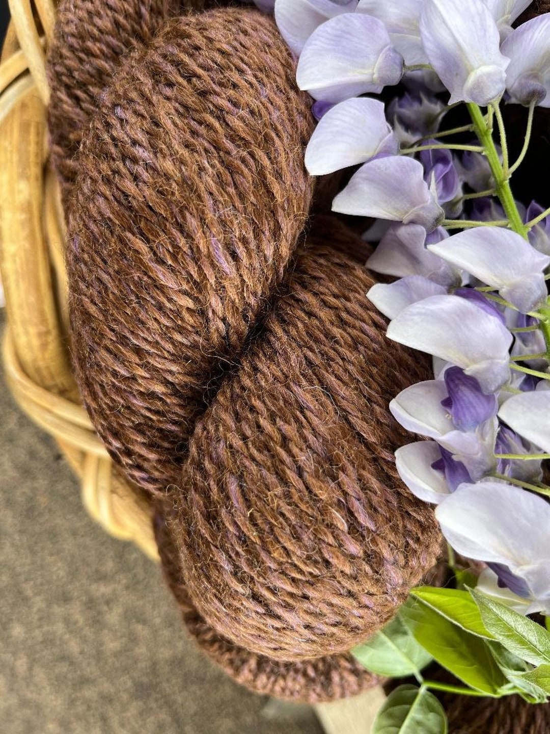 Alpaca Merino Blend Fawn/lavender Worsted Yarn - Etsy