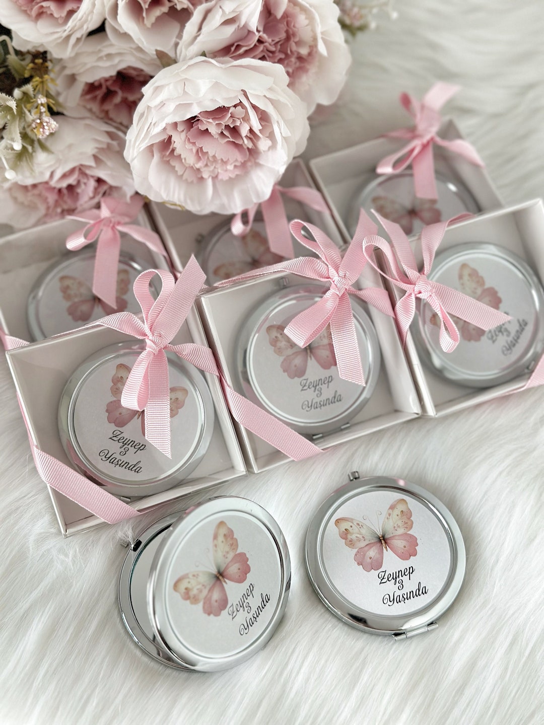 Personalized Compact Mirror With Gift,engraved Wedding Favors Pocket ...