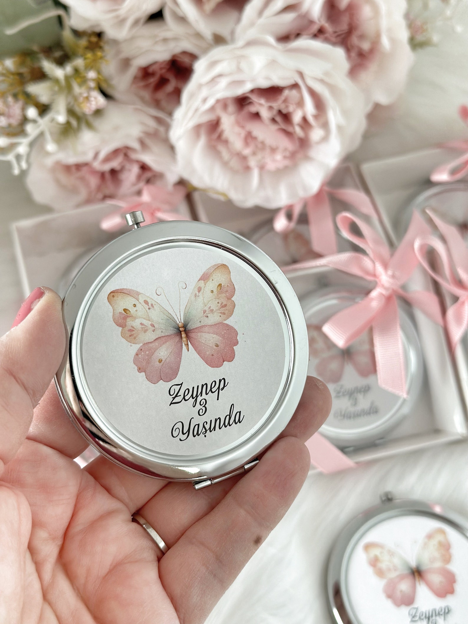Personalized Compact Mirror With Gift,engraved Wedding Favors Pocket ...