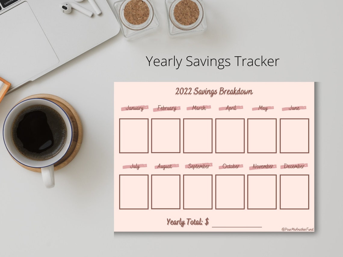 Monthly Savings Tracker Yearly Savings Tracker Savings - Etsy