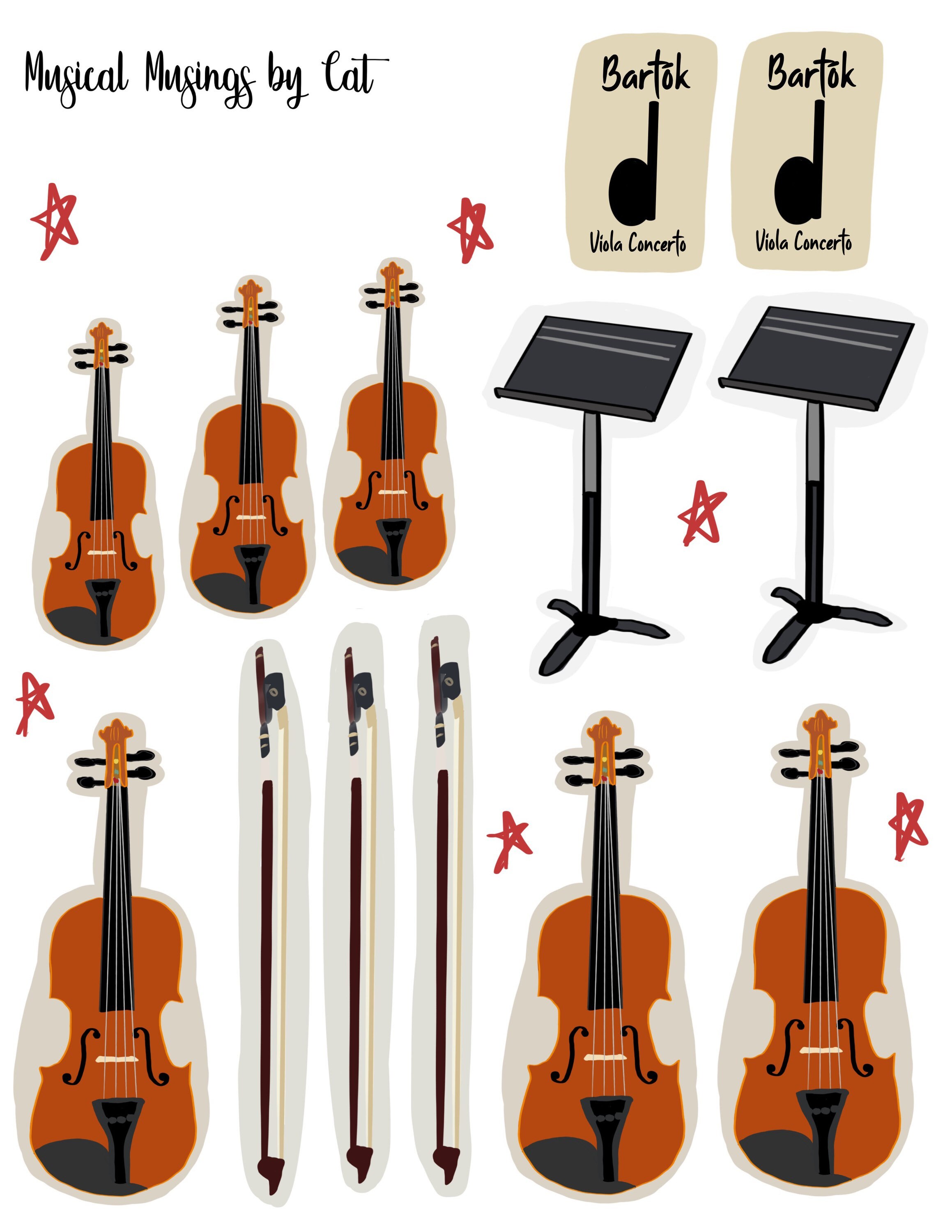 Viola Sticker Sheets (2 Sheets) - Etsy