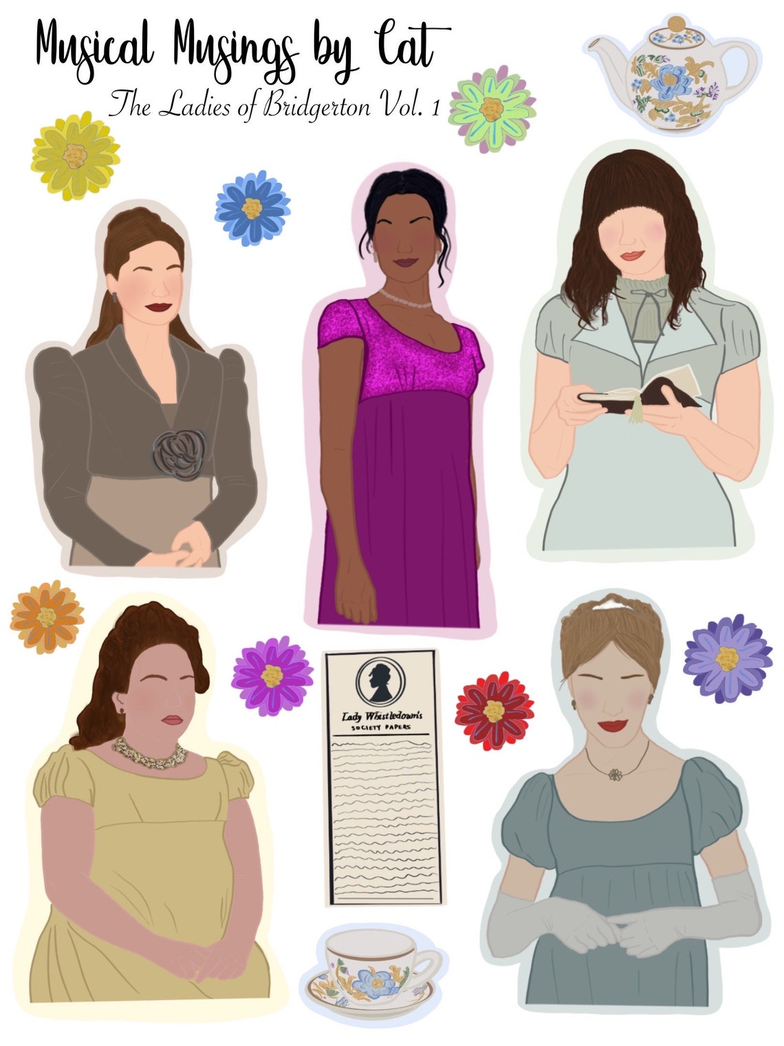 The Ladies of Bridgerton Stickers, Vol. 1 - Etsy