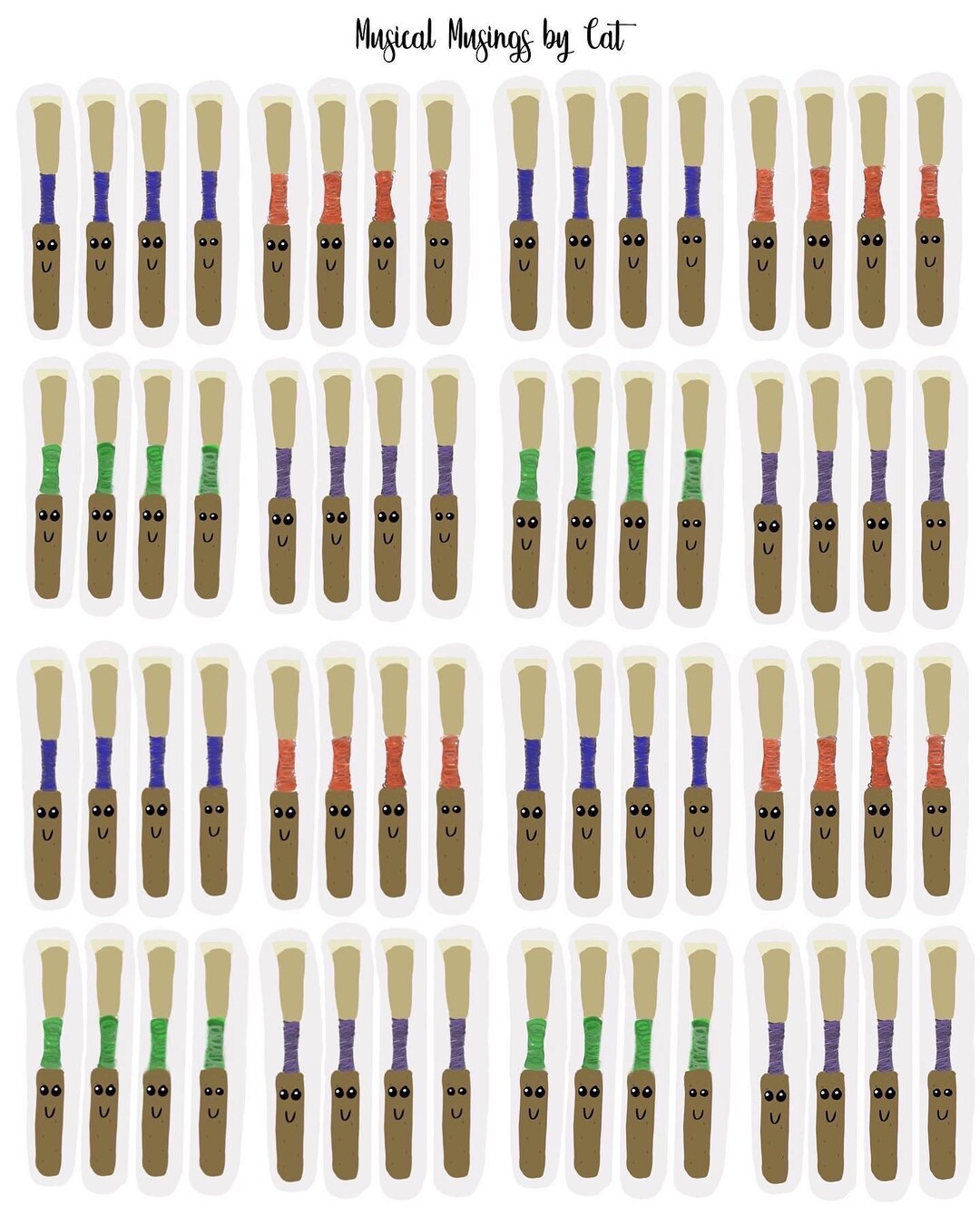 Double Reed Sticker Sheets (2 Sheets) - Etsy