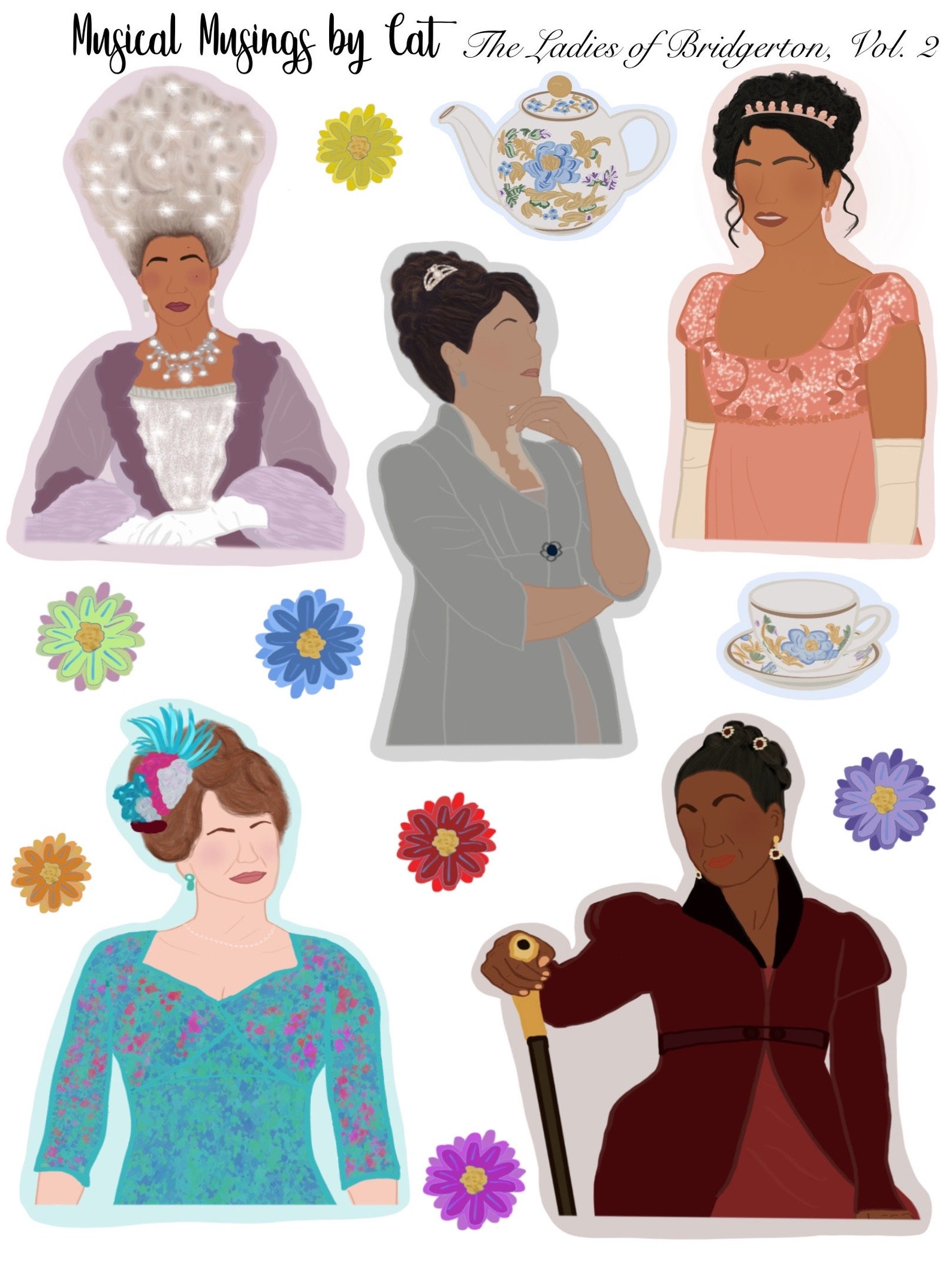 The Ladies of Bridgerton Stickers, Vol. 2 - Etsy