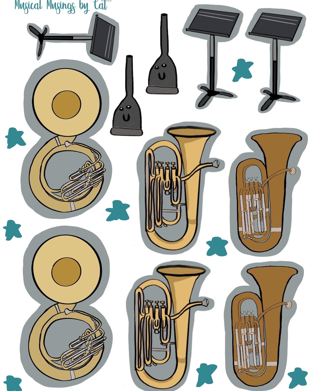 Tuba/sousaphone Stickers - Etsy